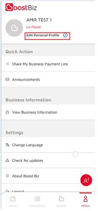 Can I update my details for my Boost Business App Merchant Account ...